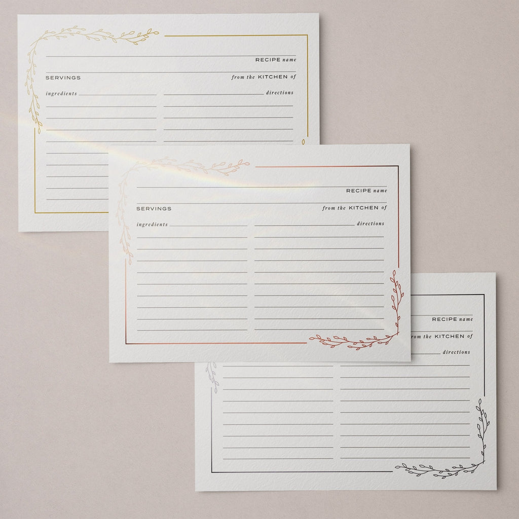 Elegant Recipe Cards for Every Occasion: Modern & Sophisticated ...