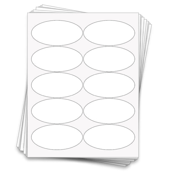 5 Oval Sheet Labels, 4x2 inches -- Make your own labels from home ...