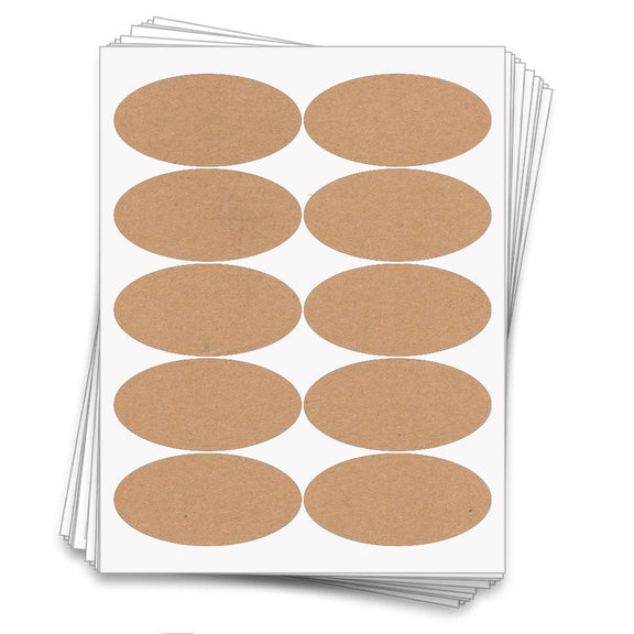 5 Oval Sheet Labels, 4x2 inches -- Make your own labels from home ...