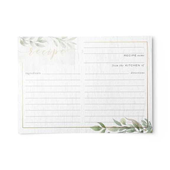 Rustic Farmhouse Recipe Cards – Set of 48 | Water-Resistant & Gold Foil ...