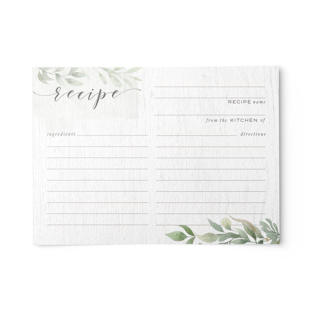 Rustic Farmhouse Recipe Cards – Set of 48 | Water-Resistant & Gold Foil ...