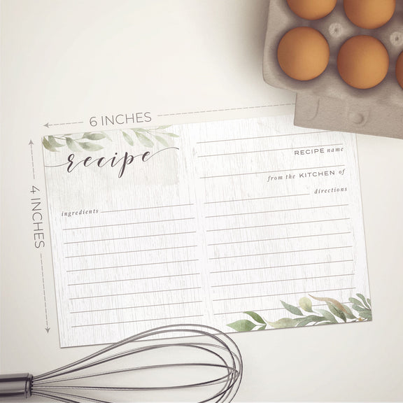 Rustic Farmhouse Recipe Cards – Set of 48 | Water-Resistant & Gold Foil ...
