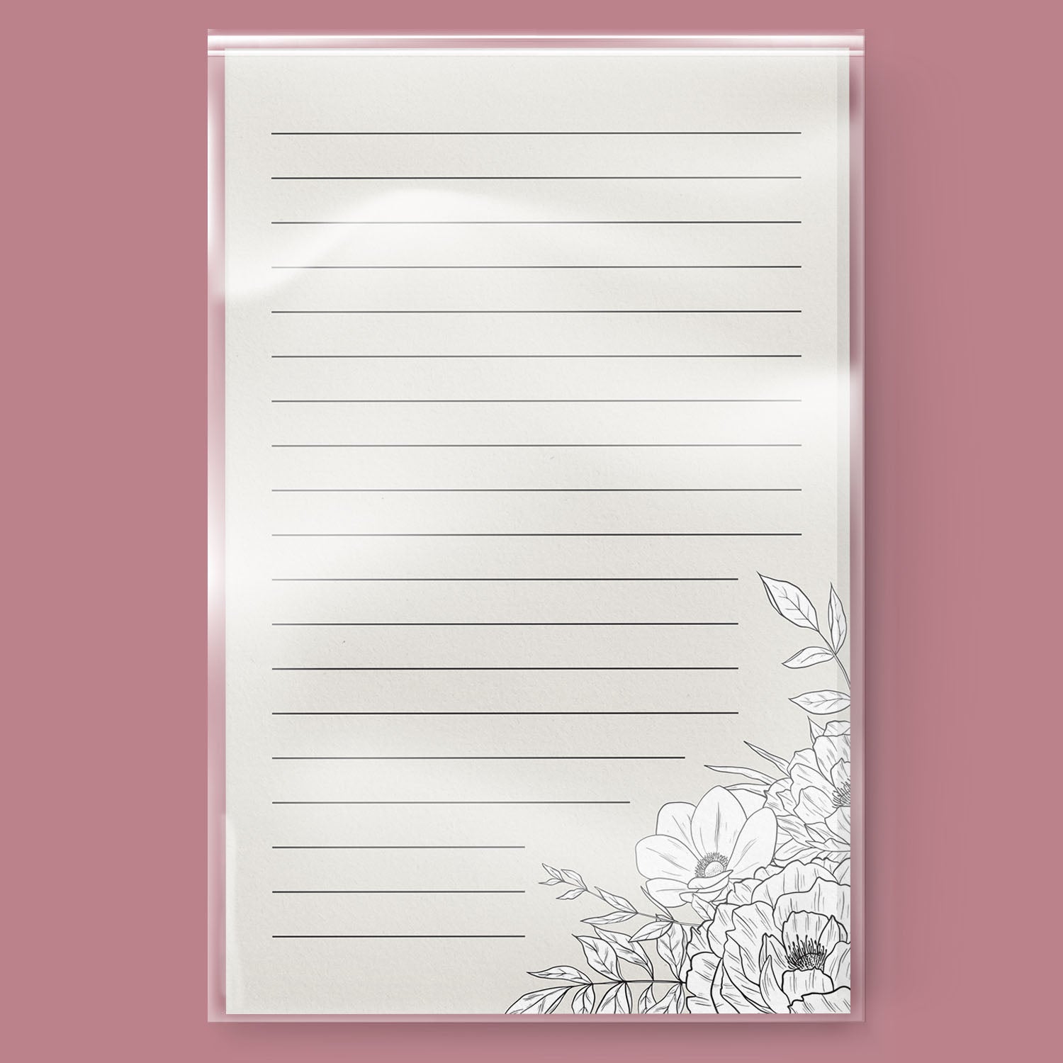 Lux Floral Lined Notepad, 5x8 inches – dashleigh