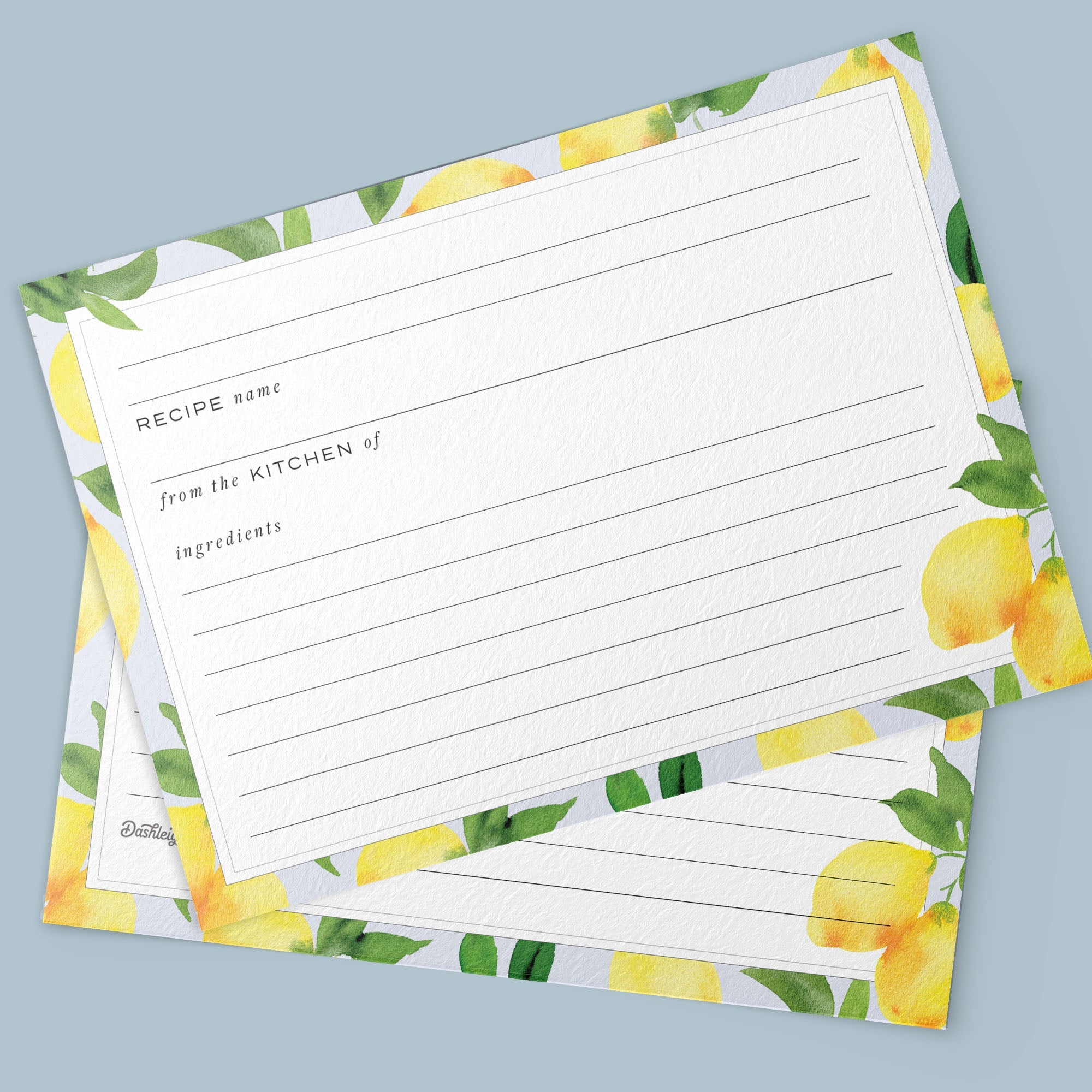 Modern Lemon Recipe Cards (Set of 50) - Infuse Your Kitchen with Joy ...