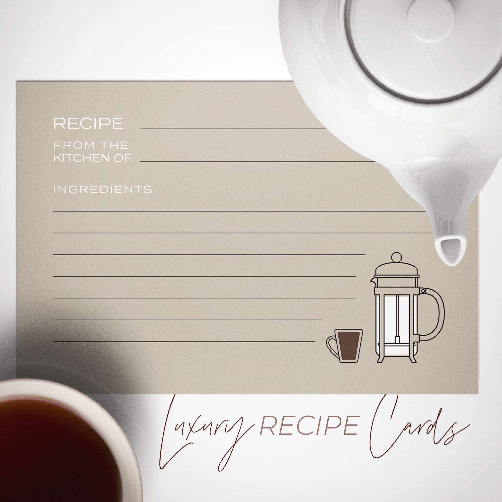 Retro Coffee Recipe Cards, Double Sided, Set of 48 Cards, 4x6 in ...