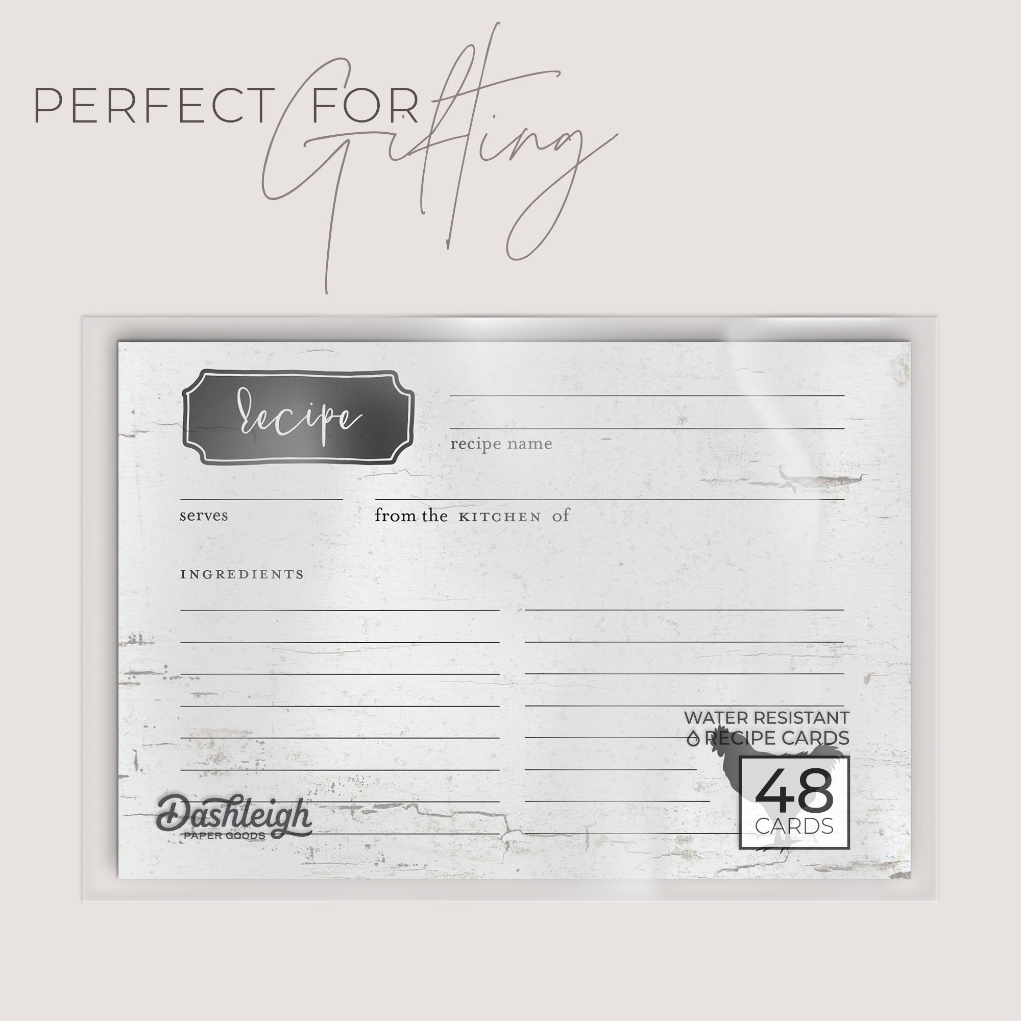 Rustic Farmhouse Chicken Recipe Cards, Double Sided, Set of 48 Cards ...