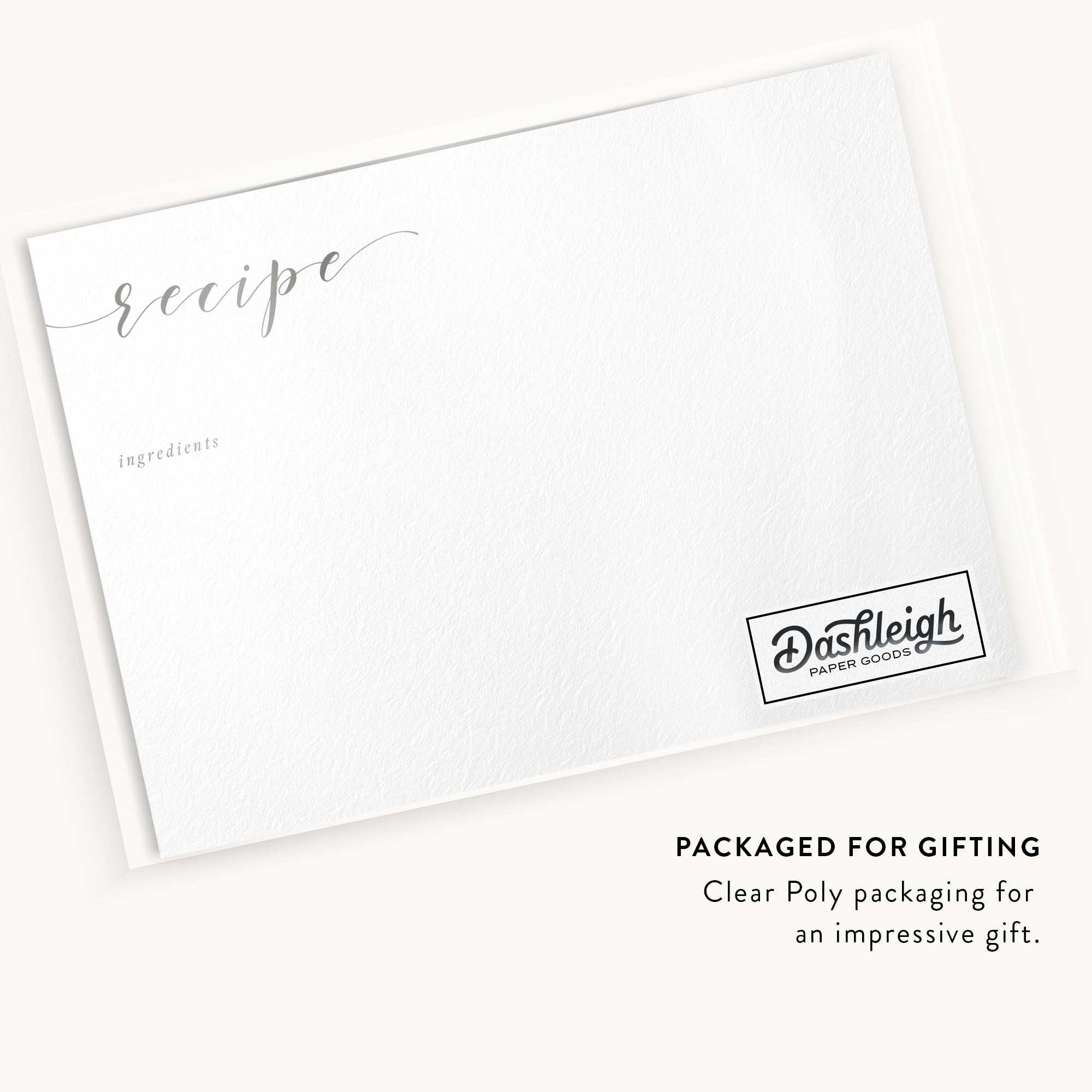 Elegant Unlined and Printable Recipe Cards (Set of 50) - Customize Your ...