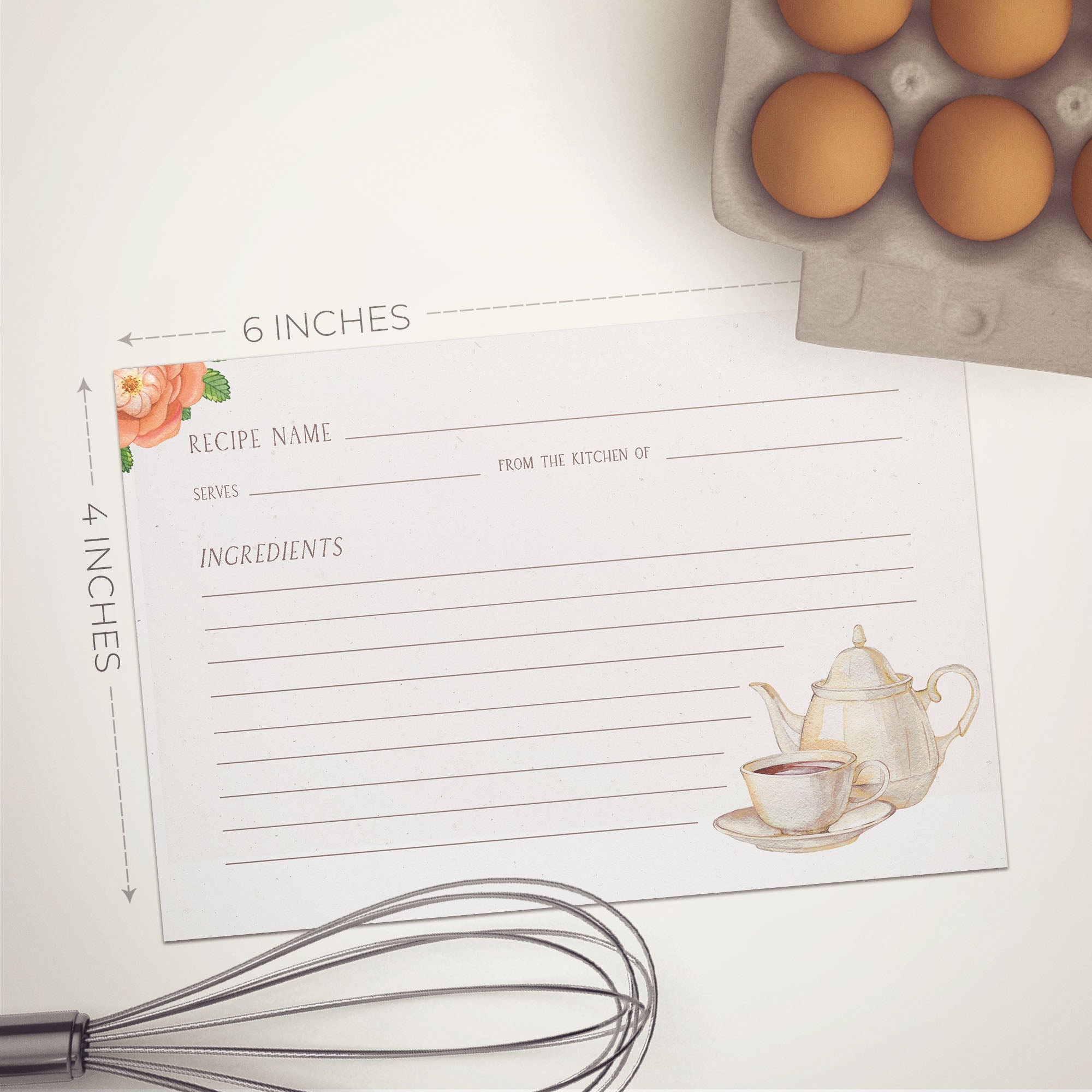 Vintage TeaRecipe Cards, Set of 48, 4x6 inches, Water Resistant – dashleigh