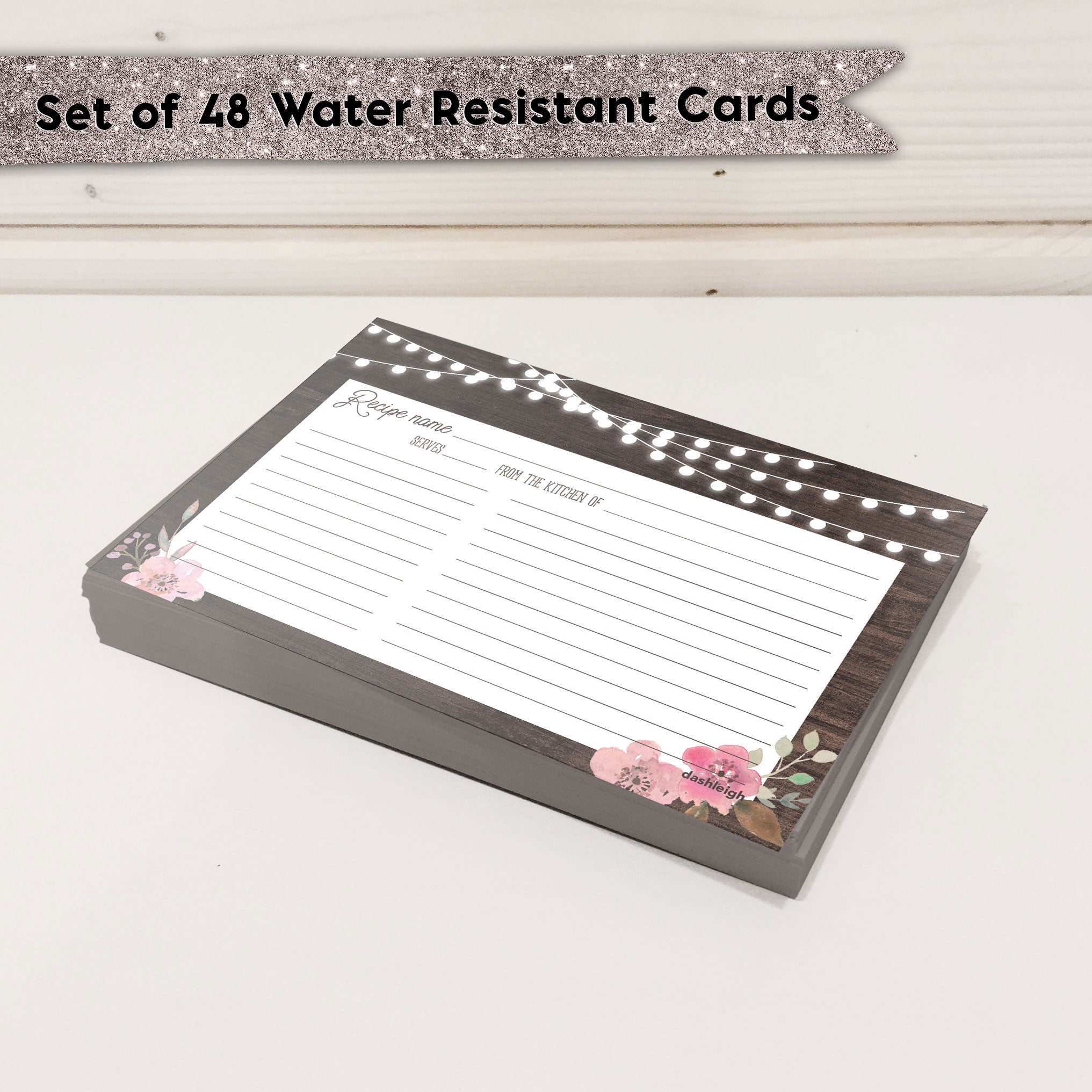 Wood and Lights Rustic Recipe Cards, 4x6, Set of 48 Cardstock – dashleigh