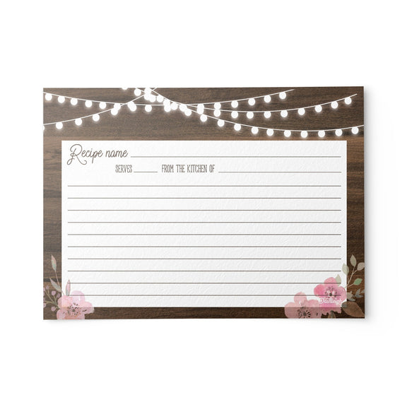 Wood and Lights Rustic Recipe Cards, 4x6, Set of 48 Cardstock – dashleigh